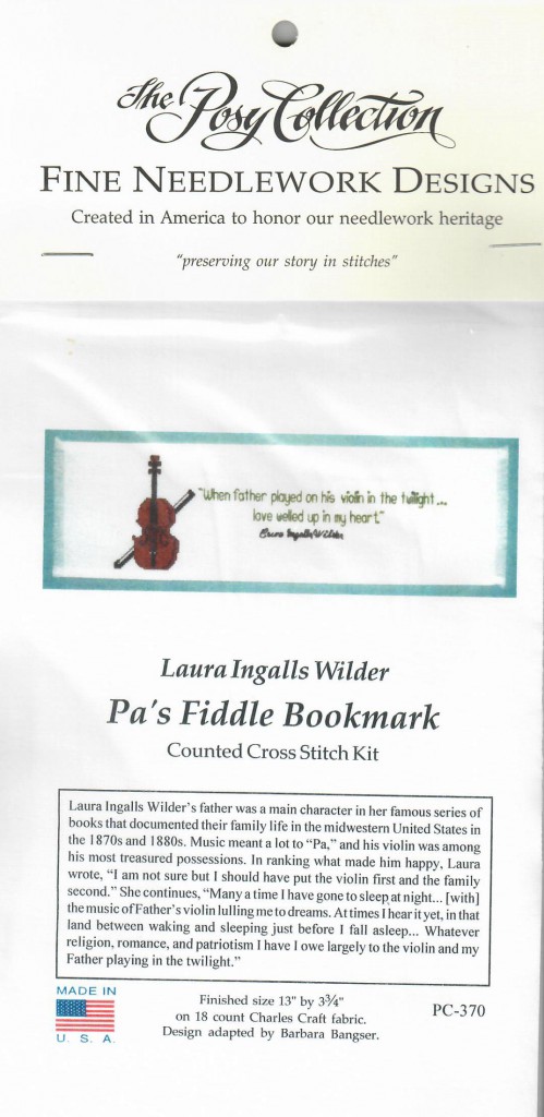 Pa's Fiddle Counted Cross-Stitch Bookmark Kit - Laura Ingalls Wilder ...